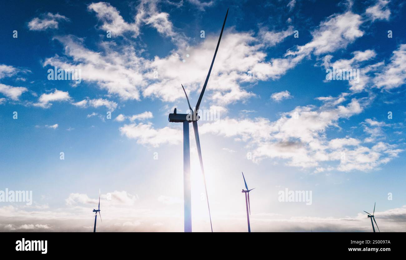 Wind turbines producing clean sustainable hi-res stock photography and ...