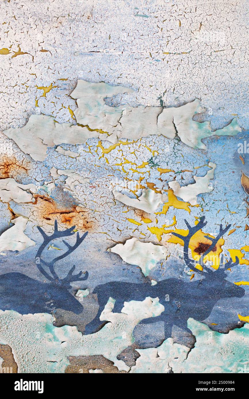 Two caribou wandering in an abstract world Stock Photo - Alamy