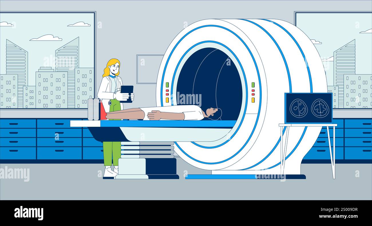 Brain ct scan patient Stock Vector Images - Alamy