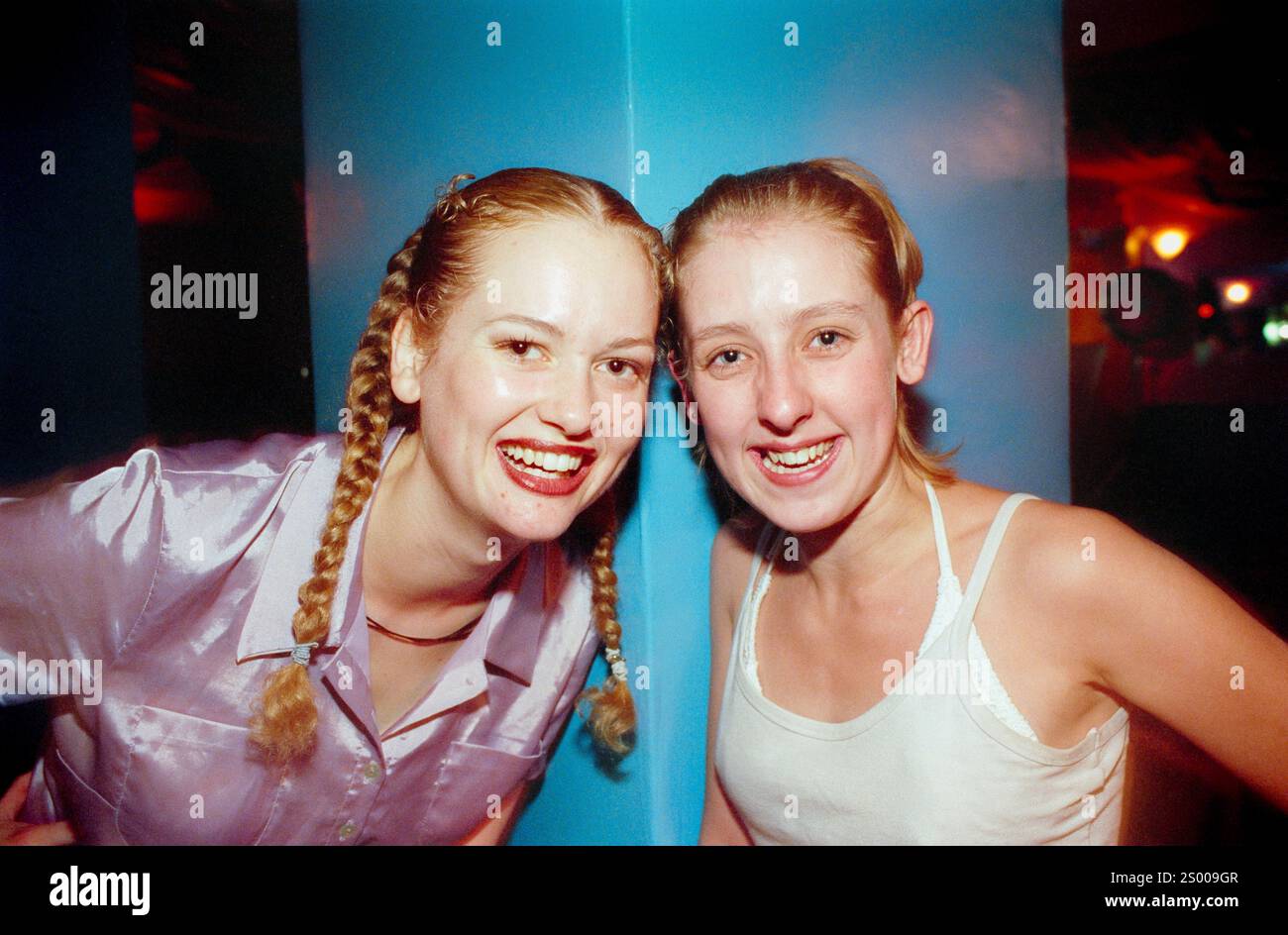 Two female clubbers at the Club Aquarium nightclub, Old Street, London ...