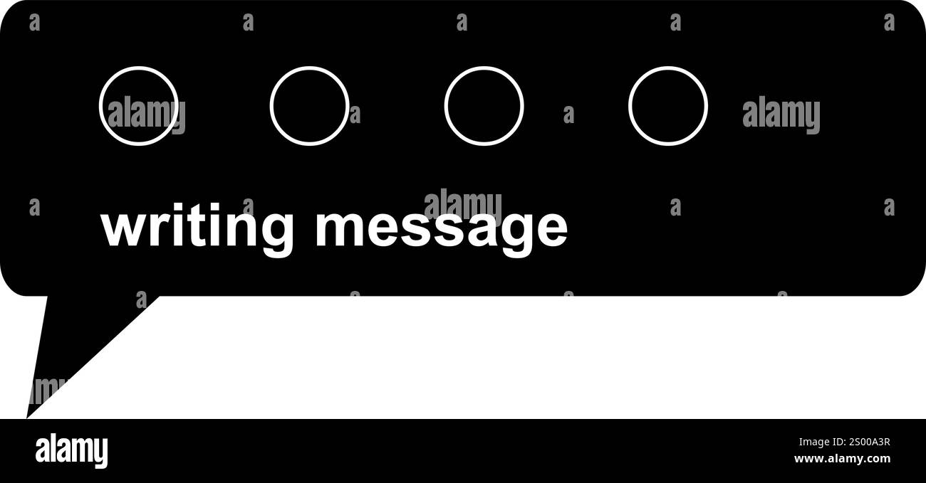 vector illustration black and white icon chat speech bubble loading and ...