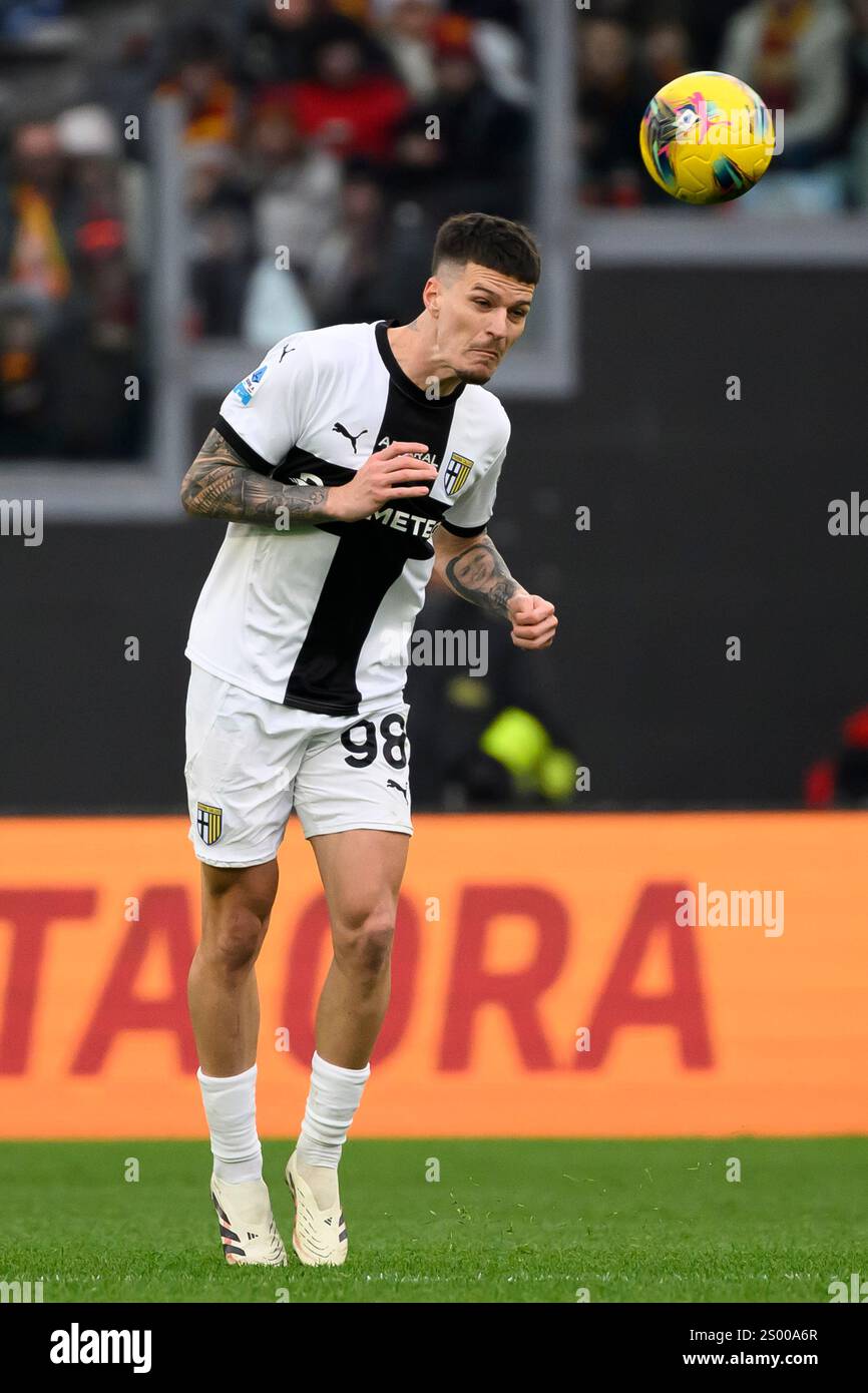 Dennis Man of Parma Calcio in action during the Serie A football match ...