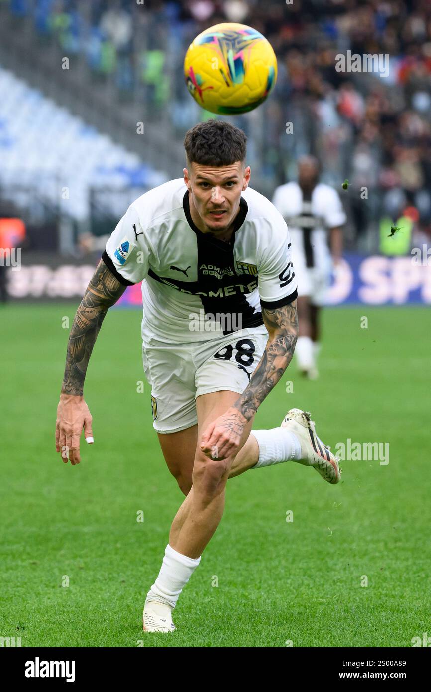Dennis Man of Parma Calcio in action during the Serie A football match ...
