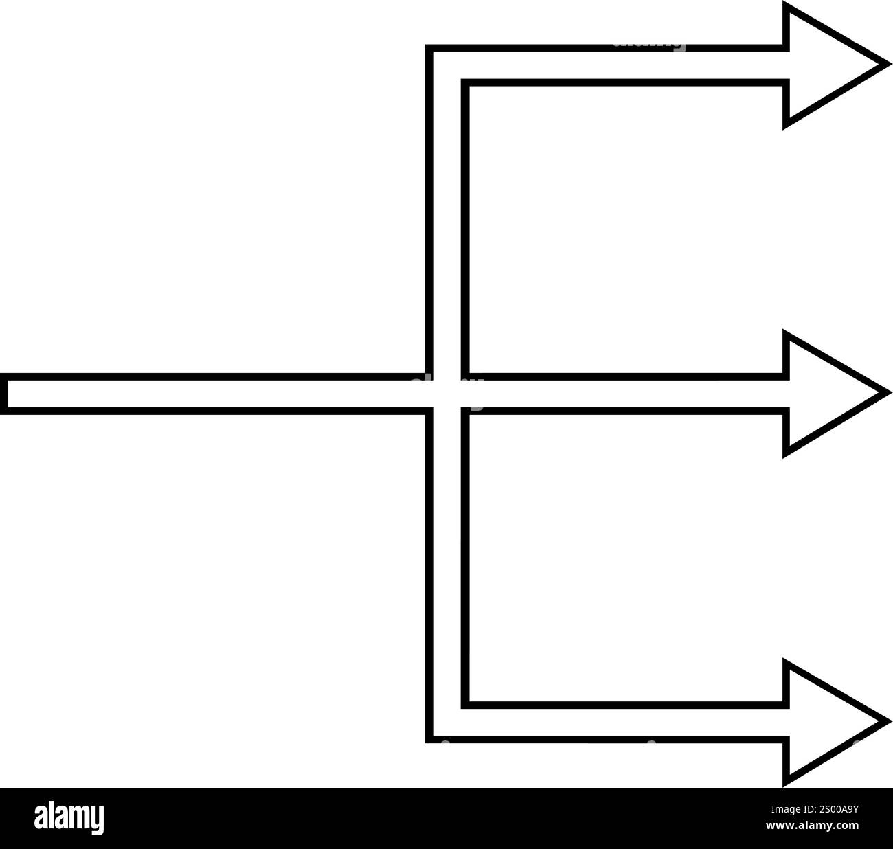vector illustration drawing symbol trident arrow shape, sketch draw in ...
