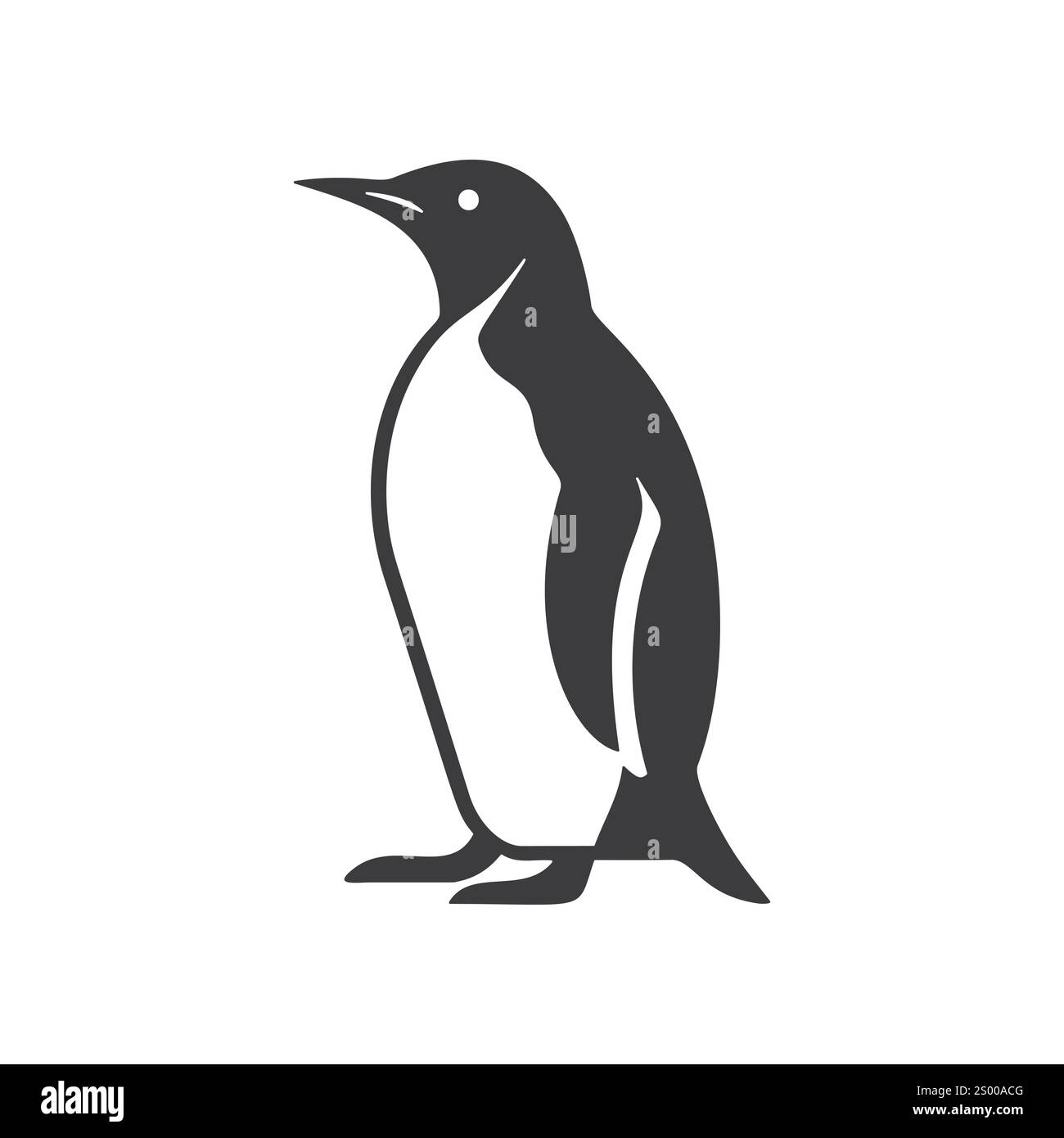 Black silhouette vector illustration of a penguin Stock Vector Image ...