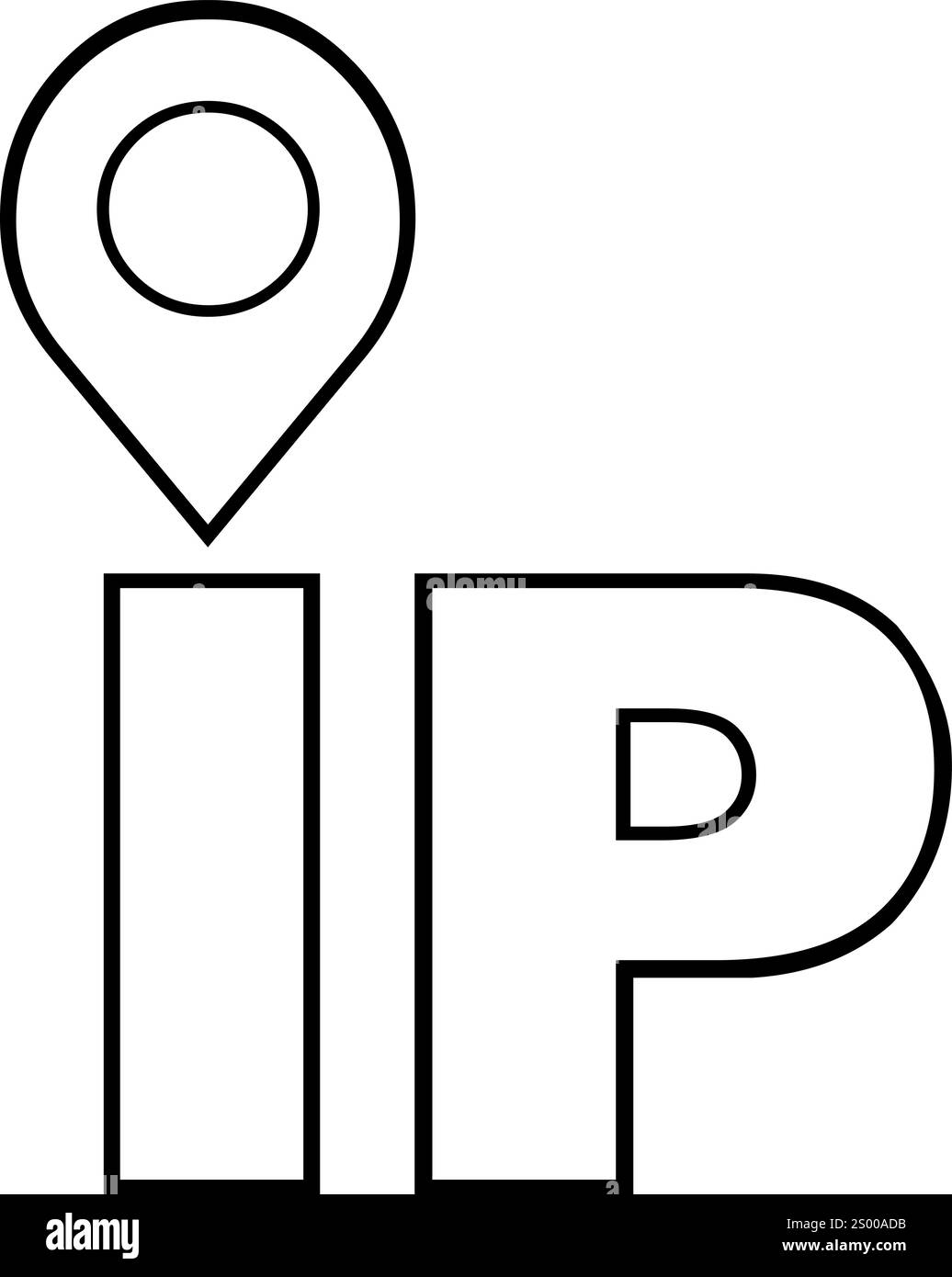 vector illustration drawing icon text and symbol ip connection, sketch ...