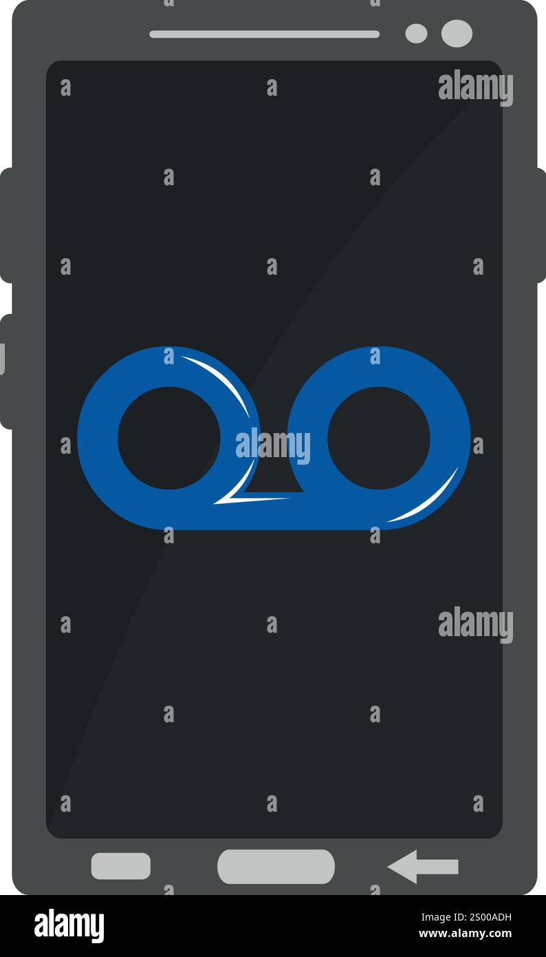 vector illustration icon mobile phone listening voicemail message ...
