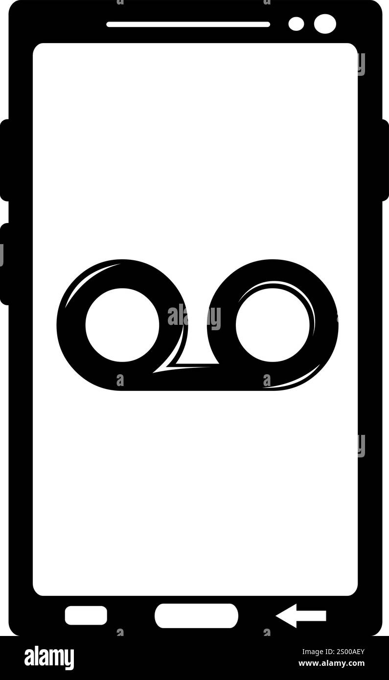 vector illustration black and white icon mobile phone listening ...