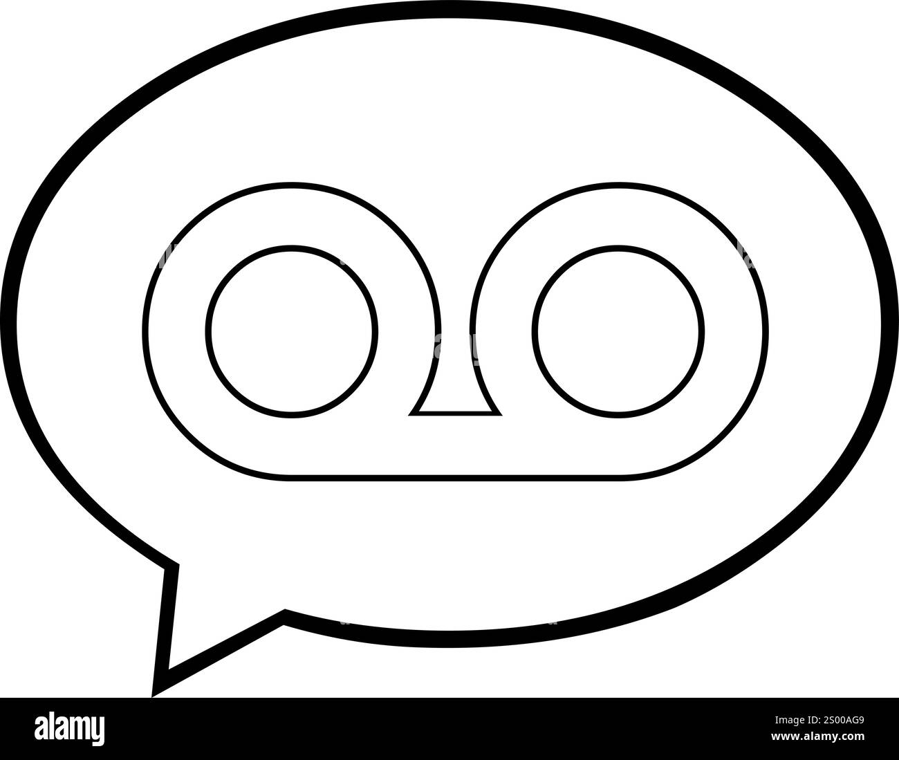 vector illustration drawing icon speech bubble and voicemail message ...