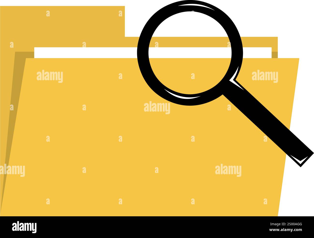 vector illustration icon magnifying glass and computer folder system, searching pc file concept ...