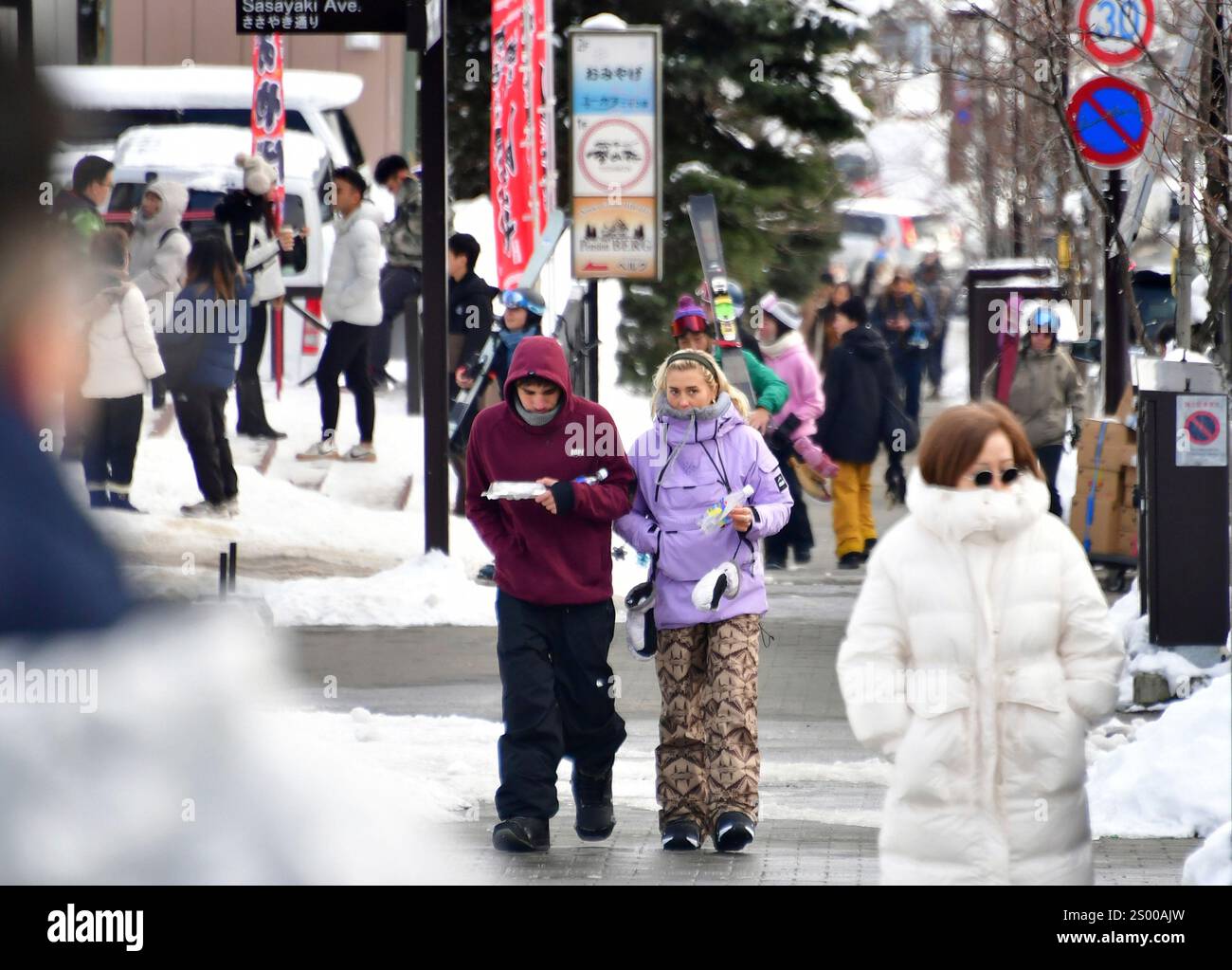Many tourists from oversea are seen at Niseko area in Kucchan Town ...