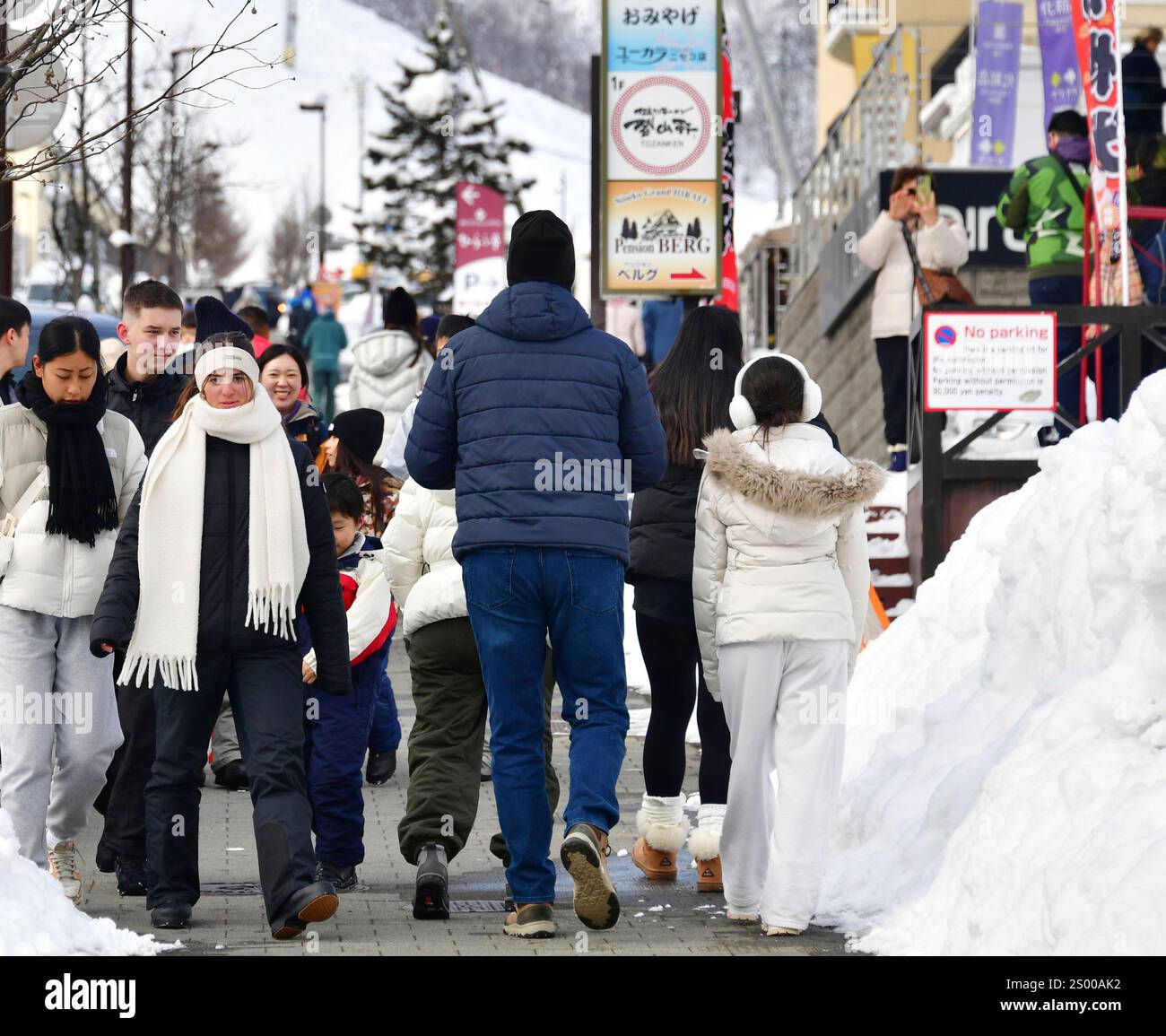 Many tourists from oversea are seen at Niseko area in Kucchan Town ...