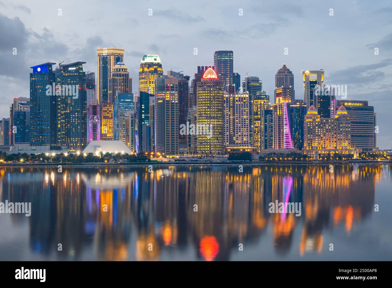 Beautiful Doha Skyline view from Mina Port Doha Qatar Stock Photo - Alamy