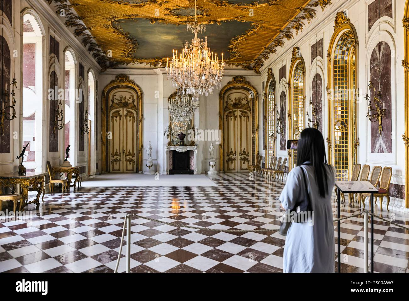 The Marble Hall and Gallery in the New Palace, Neues Palais, Sanssouci ...