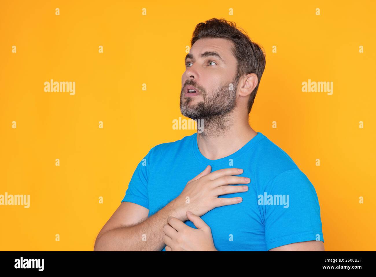 Man praying. Isolated portrait of male pray. man with Praying hands ...