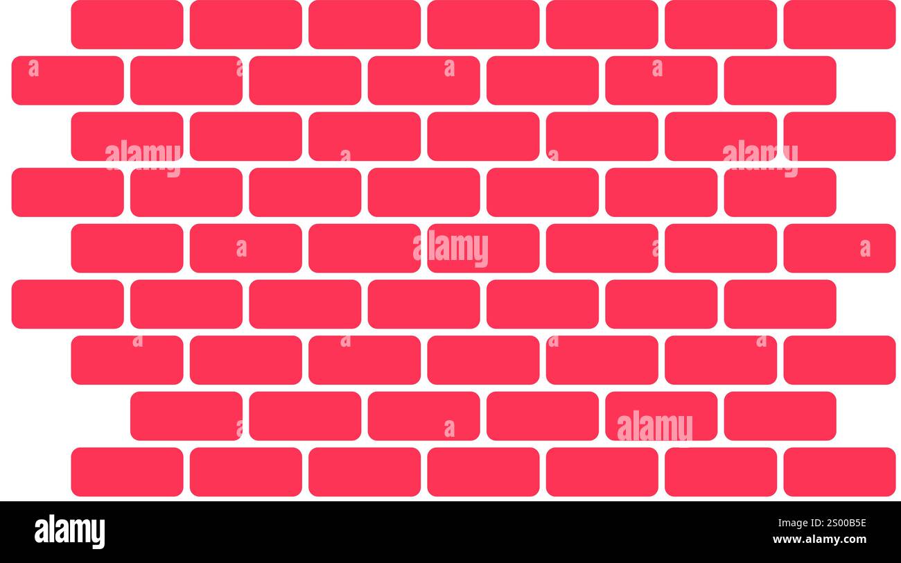 Red Brick Wall In Flat Vector Illustration Symbolizing Construction, Masonry, And Building ...