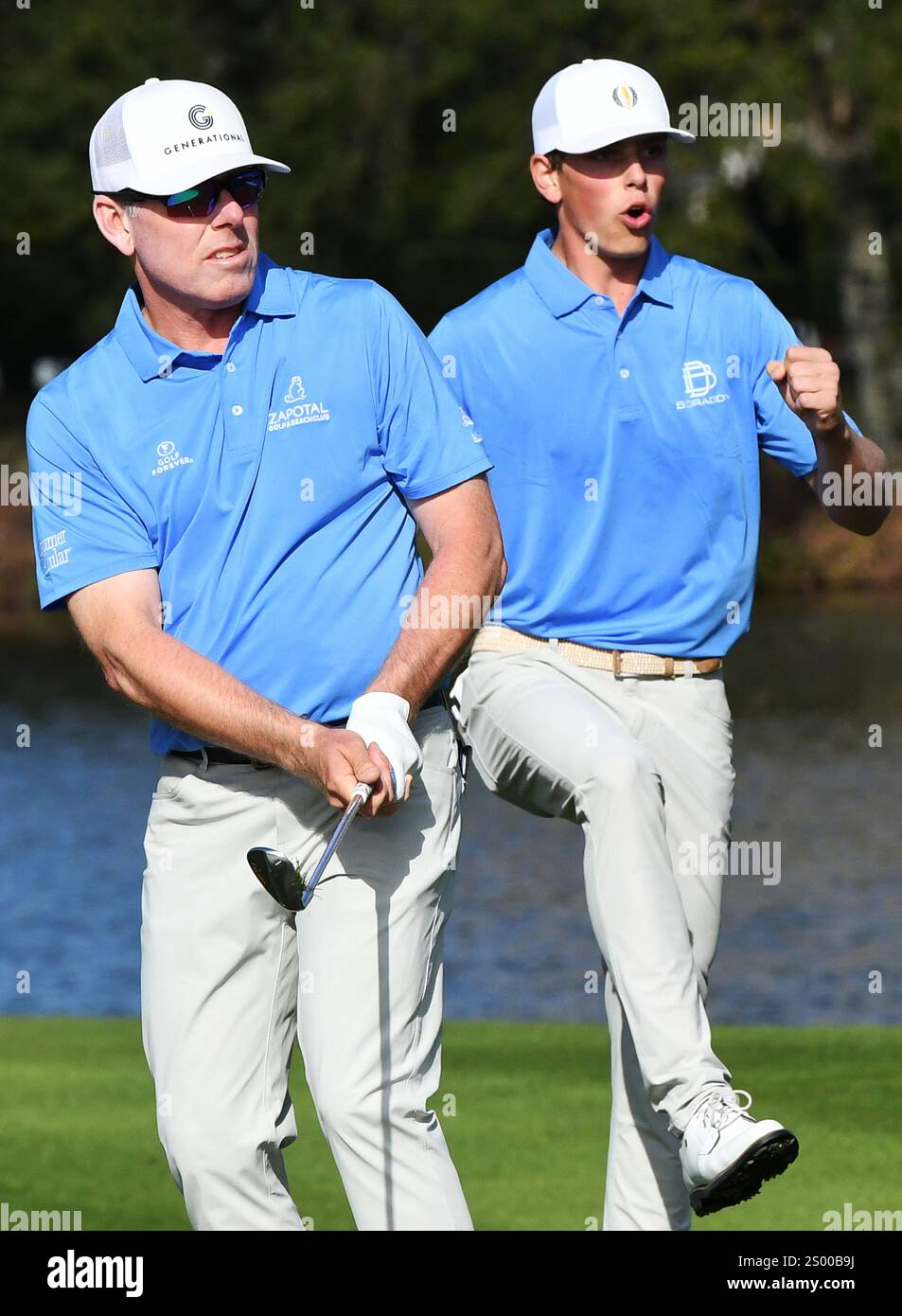 Orlando, United States. 22nd Dec, 2024. Luke Leonard (R) reacts after ...