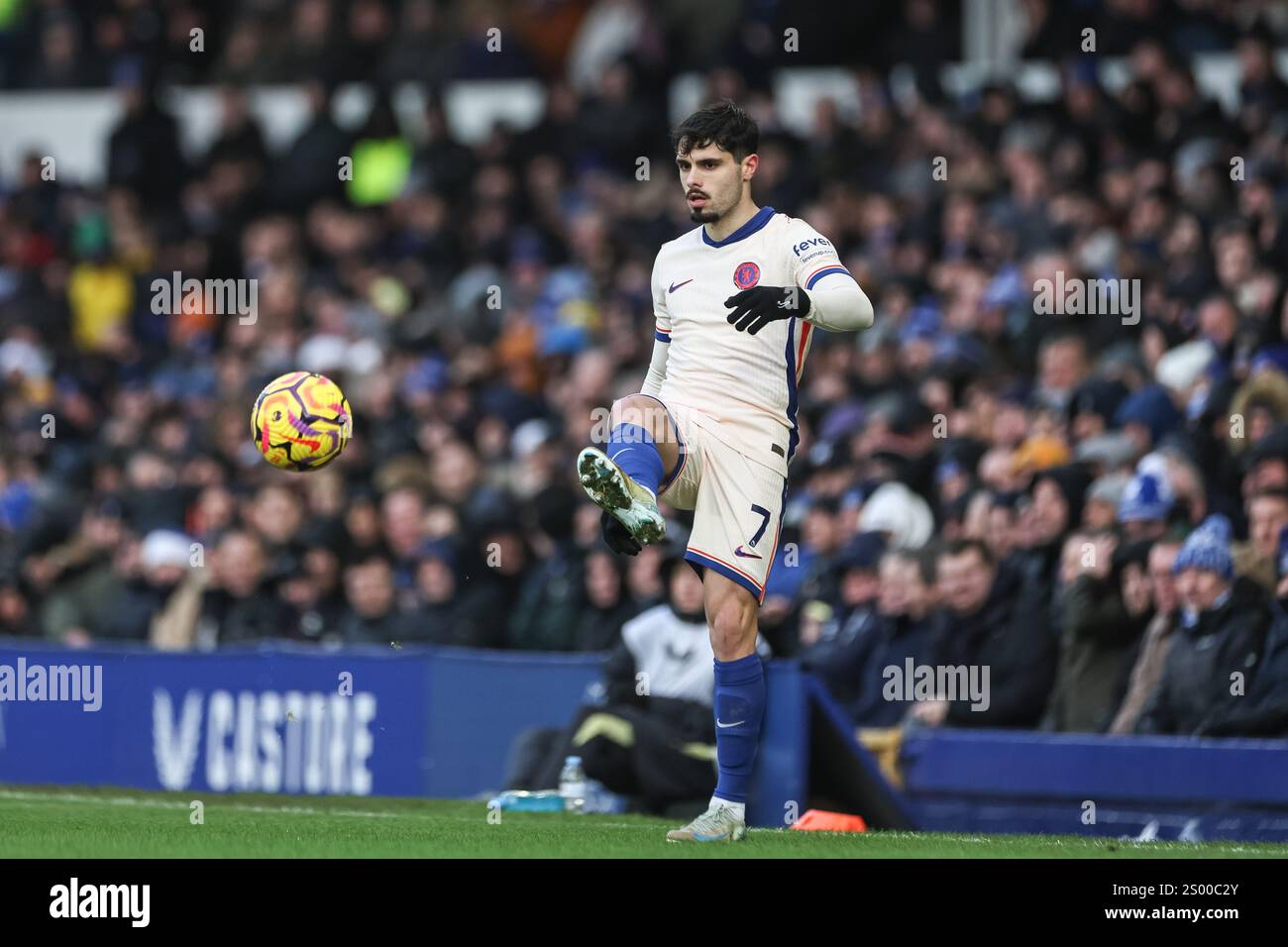 Pedro Neto of Chelsea crosses the ball during the Premier League match ...