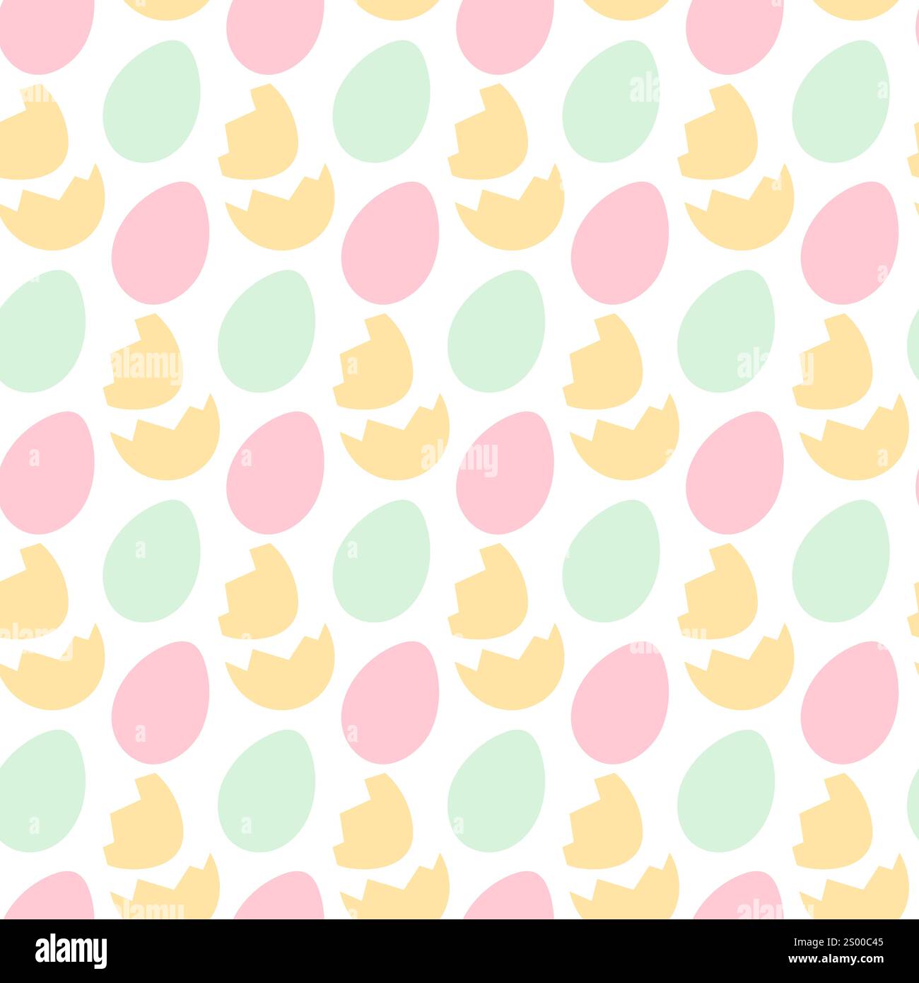 Colorful Easter eggs and Cracked eggshell Seamless pattern in trendy ...