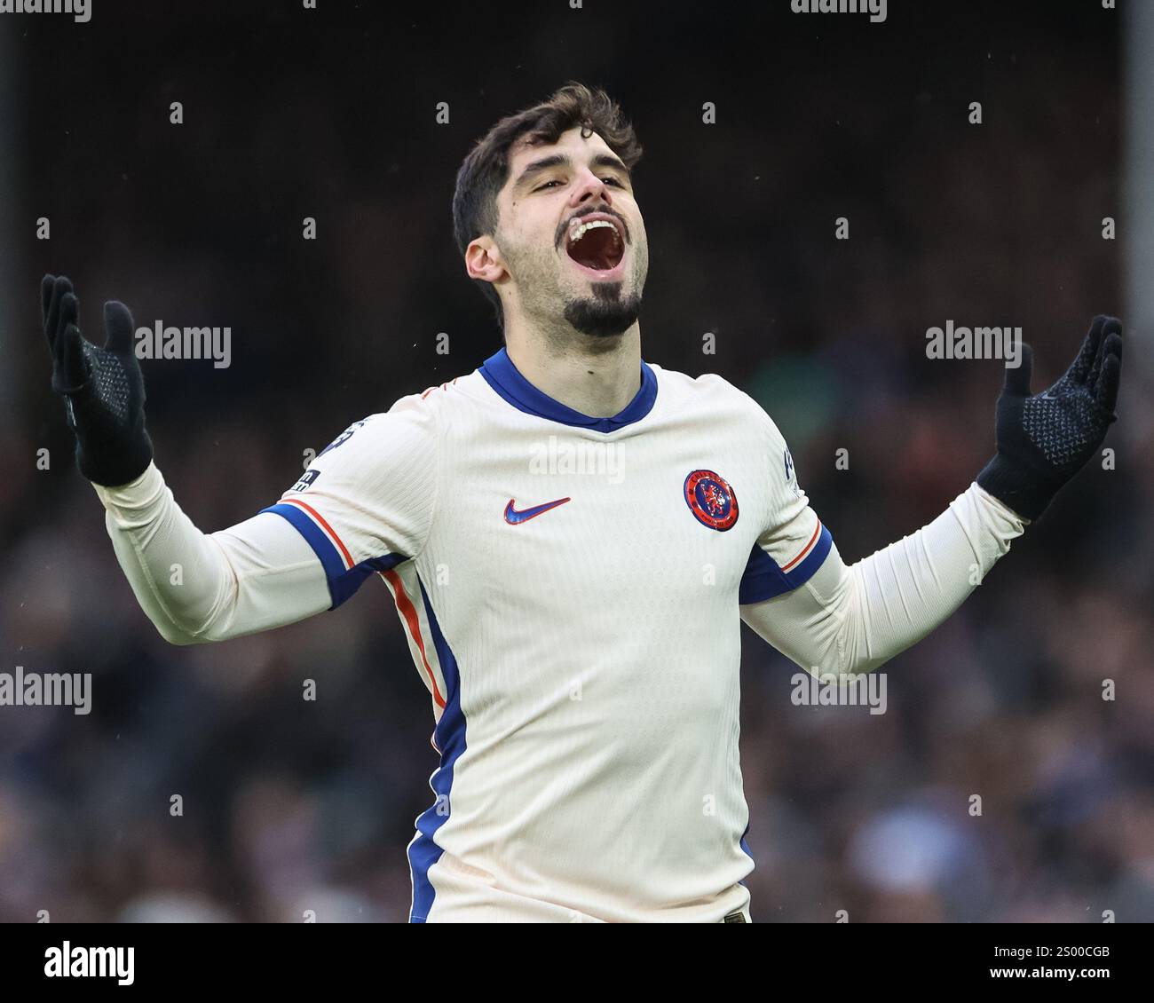 Pedro Neto of Chelsea reacts during the Premier League match Everton vs ...