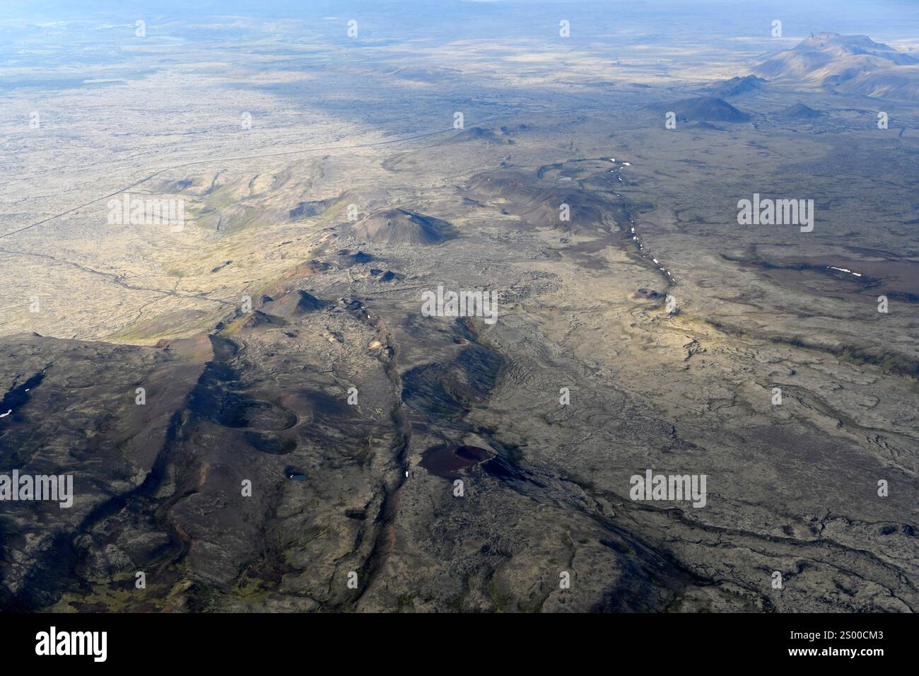 Reykjanes peninsula, aerial photo with lava flows and faults. Iceland ...