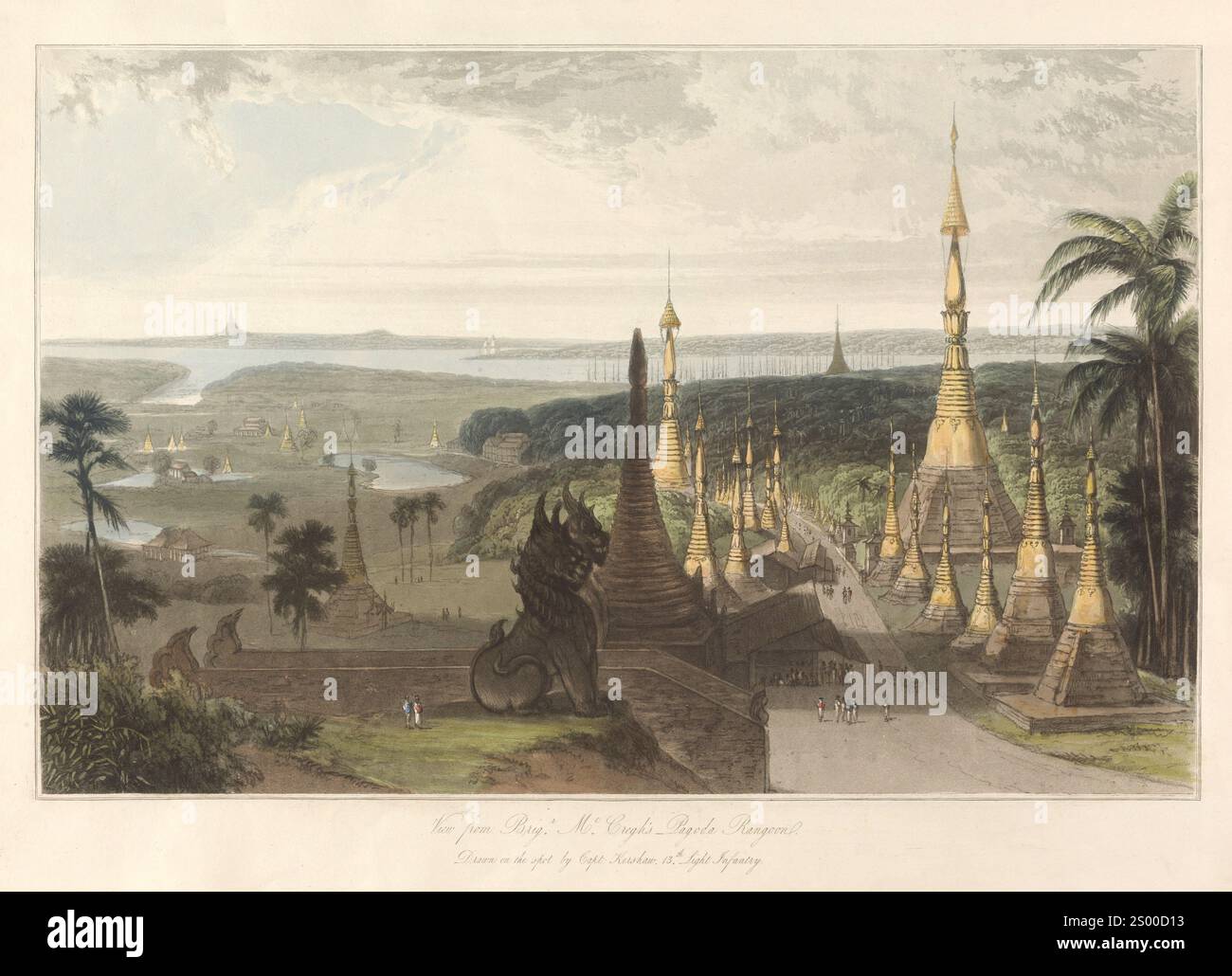 Road to Rangoon, Burma.. From Views in the Burman Empire. Drawn on the ...