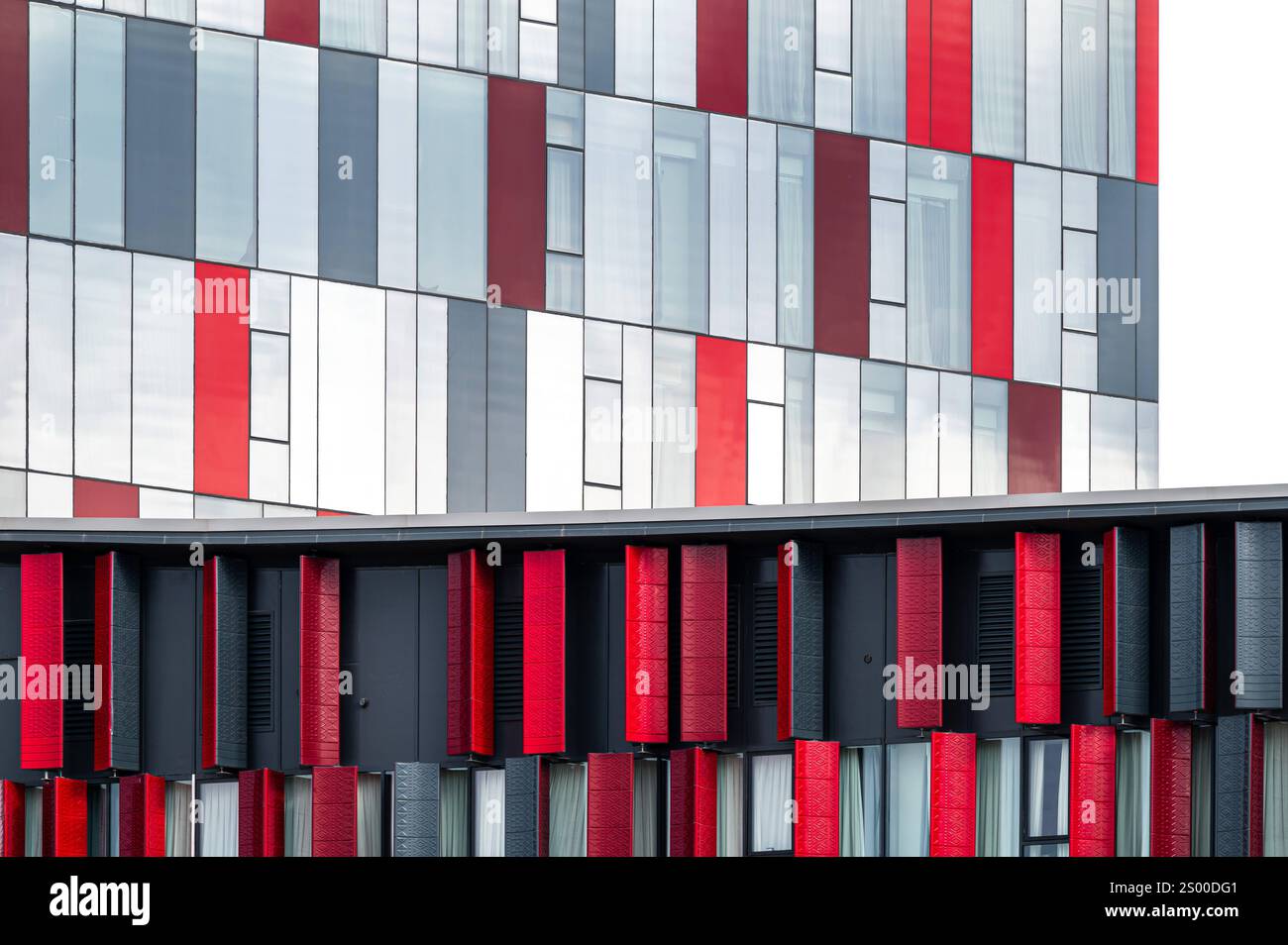 Colorful patterns of the contemporary Tirana Marriott block in Tirana ...