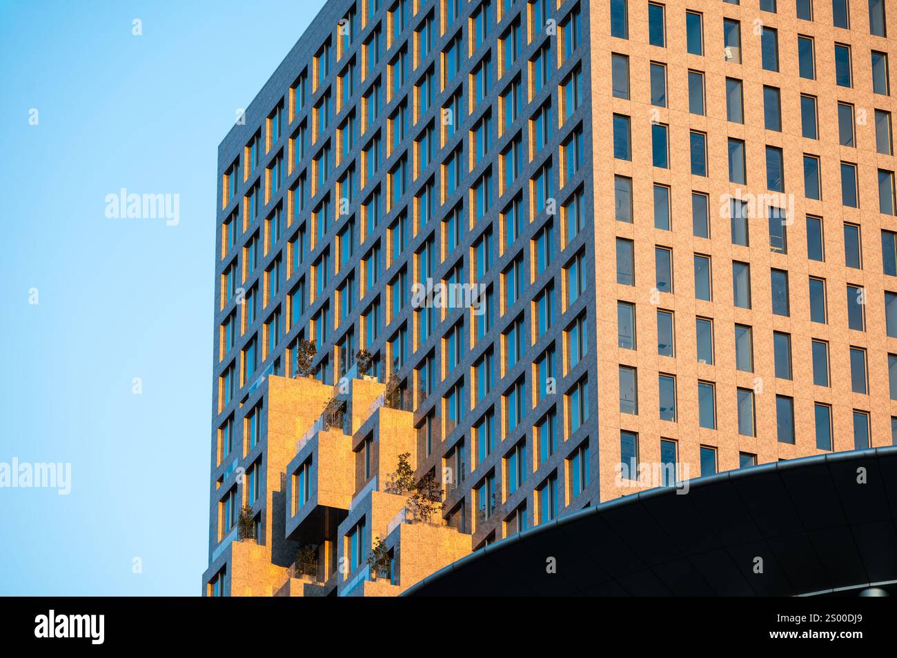 Rectangular patterns of modern buildings in Tirana, Albania, DEC 7 ...