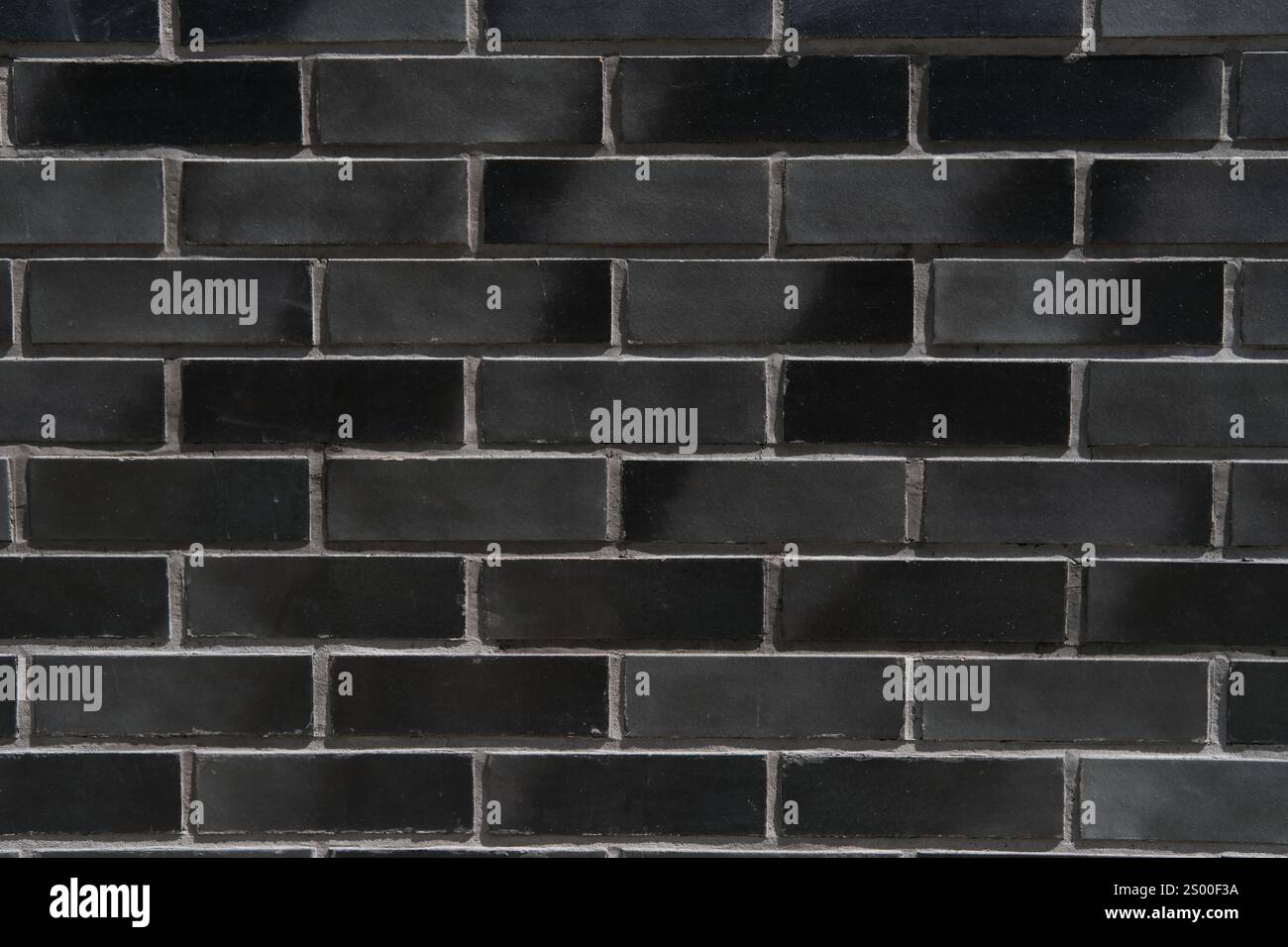 Black facade wall paneling wall with long brick effect. Exterior home ...