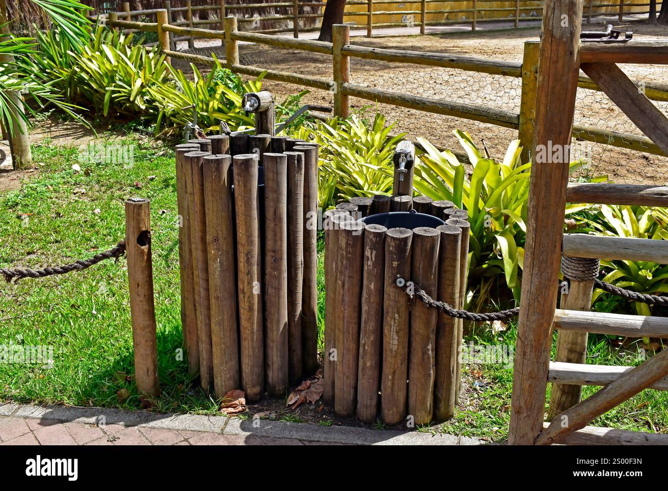 Sinks for children to wash their hands on public park, Rio de Janeiro ...