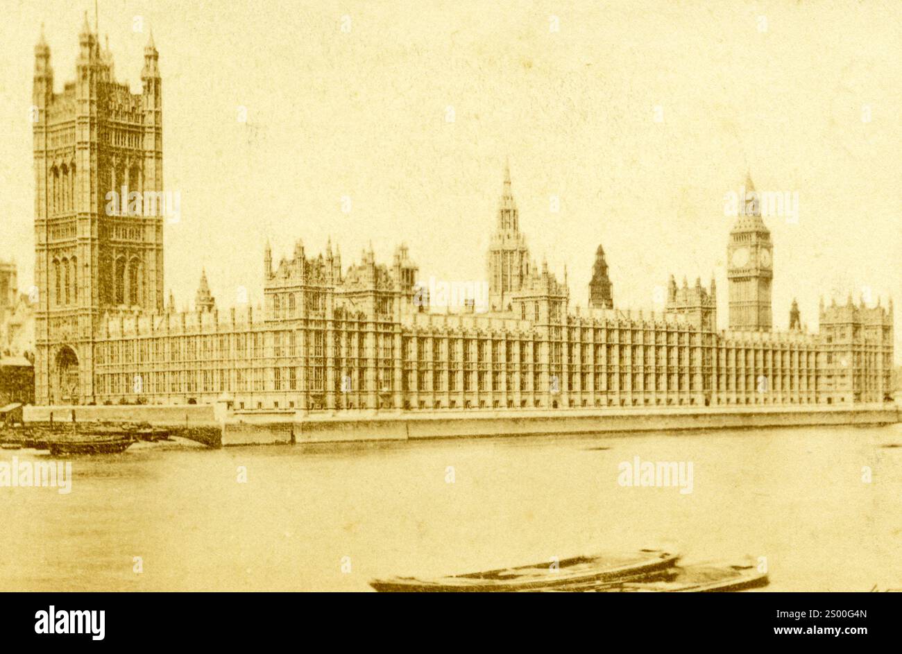 Houses of Parliament in London, Historic view of the Palace of ...