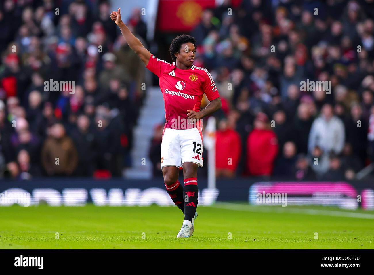 Manchester, UK. 22nd Dec, 2024. Tyrell Malacia of Manchester United ...