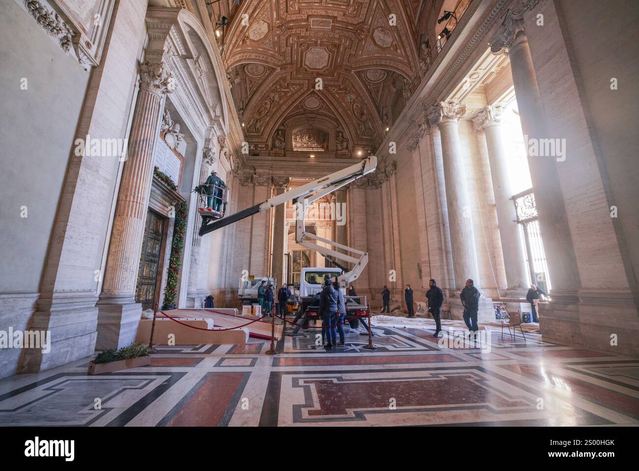 Rome, Italy. 23 December 2024 The Holy door of Saint Peter's Basilica ...