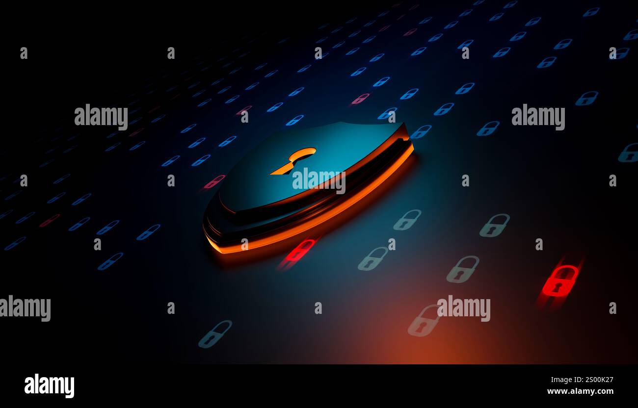 Protection Network Security Computer And Safe Your Data Concept Shield Icon Cyber Security