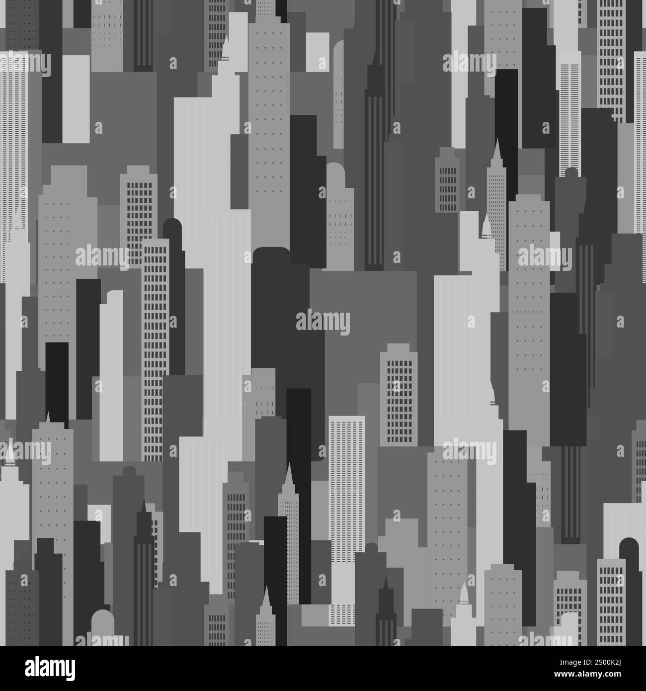 A seamless pattern of a city skyline in black and white Stock Vector ...
