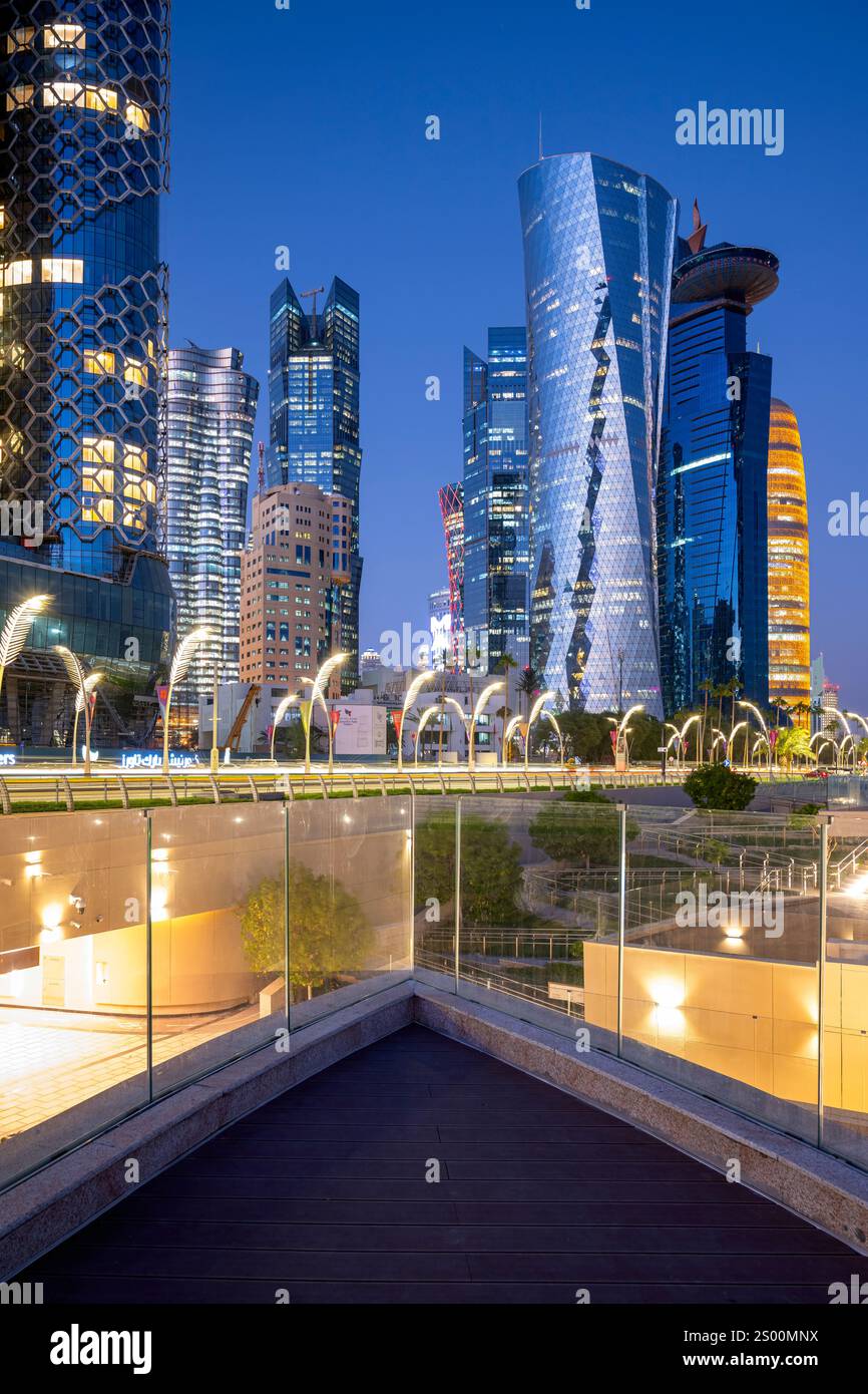 Doha Skyline view from Corniche west bay Doha Stock Photo - Alamy