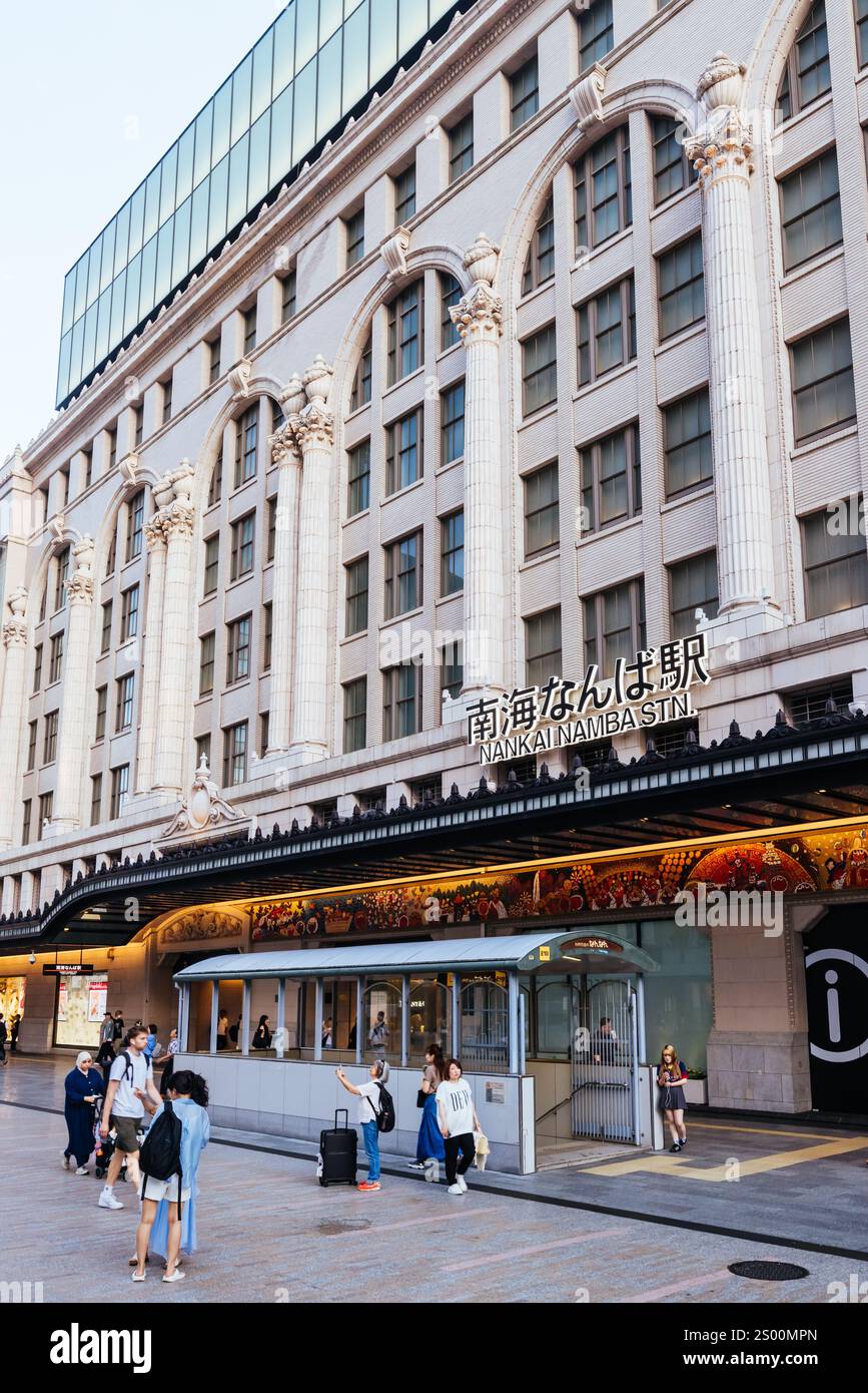 OSAKA, JAPAN - SEPTEMBER 26 2024: Namba Station at dusk, run by the ...