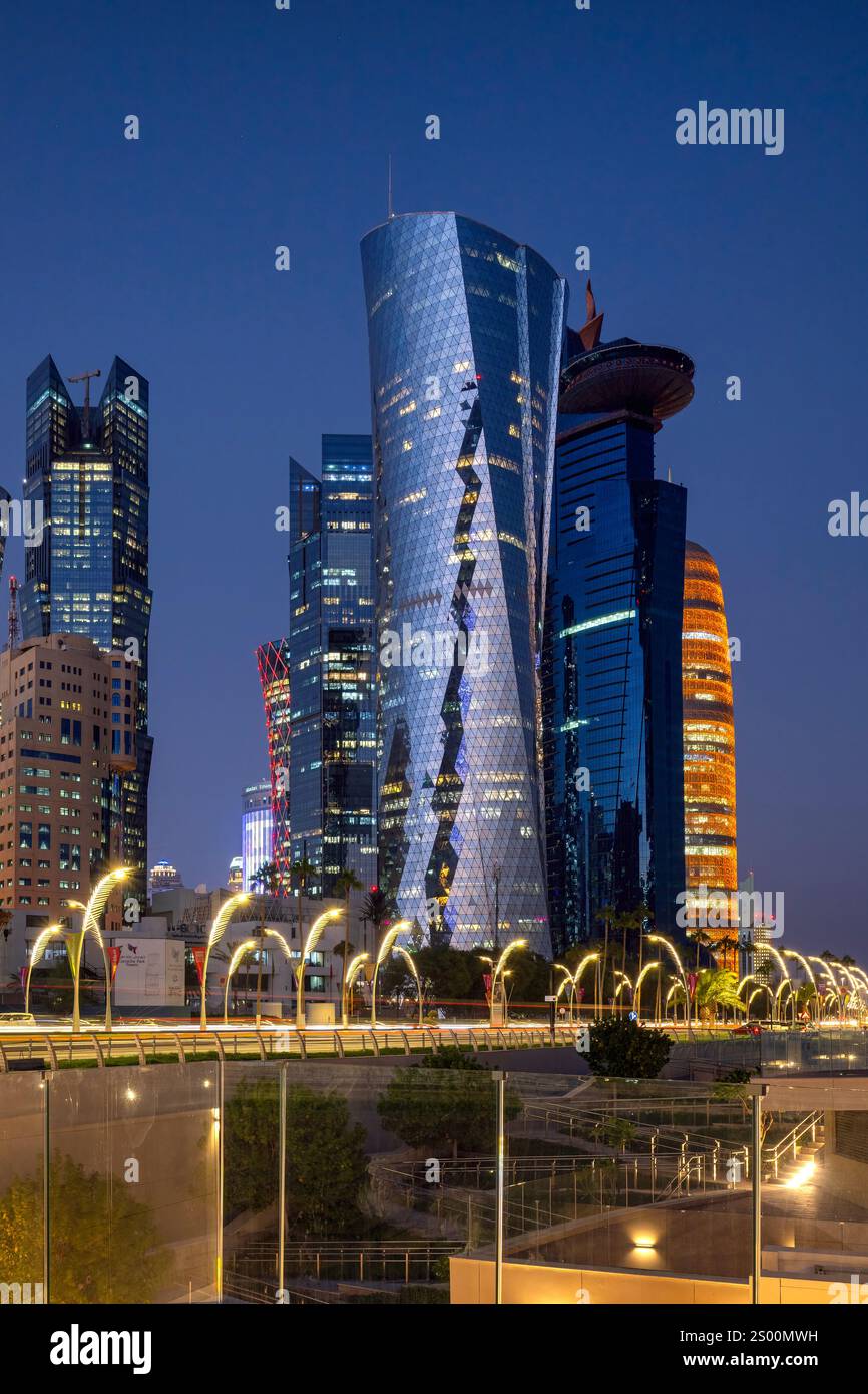 Doha Skyline view from Corniche west bay Doha Stock Photo - Alamy