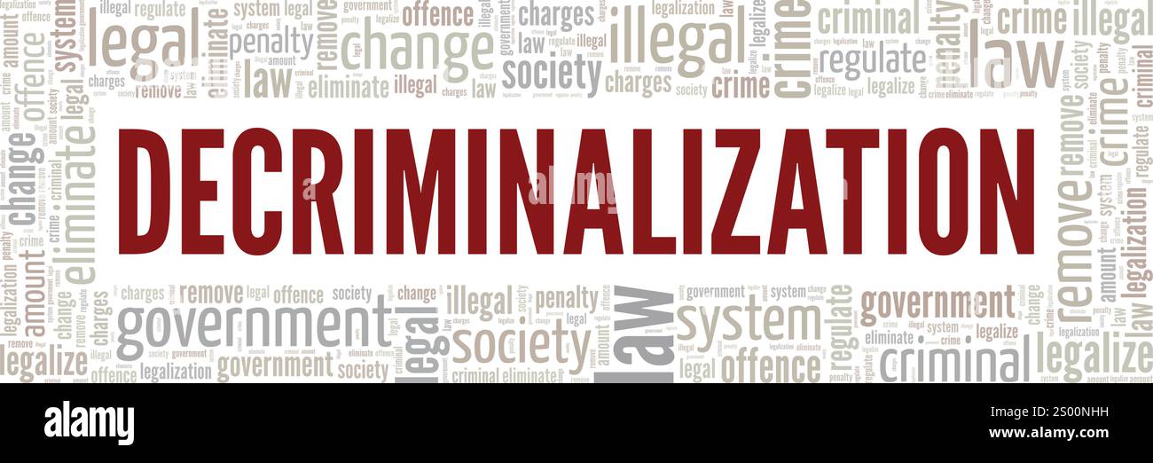 Decriminalization word cloud conceptual design isolated on white ...