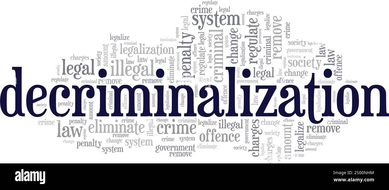 Decriminalization word cloud conceptual design isolated on white ...