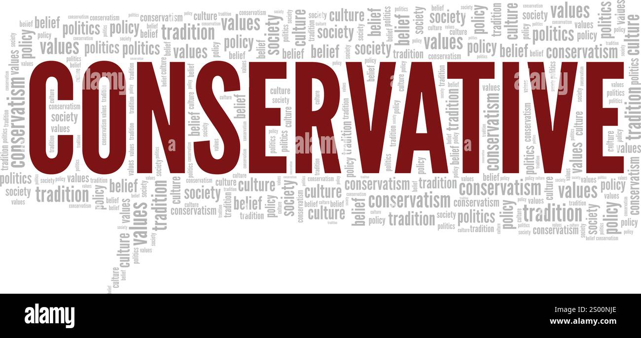 Conservative word cloud conceptual design isolated on white background ...
