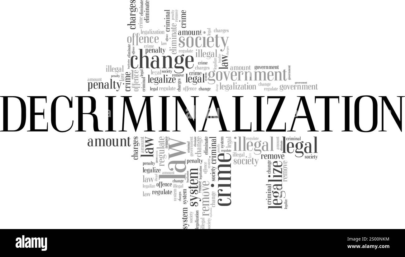 Decriminalization word cloud conceptual design isolated on white ...