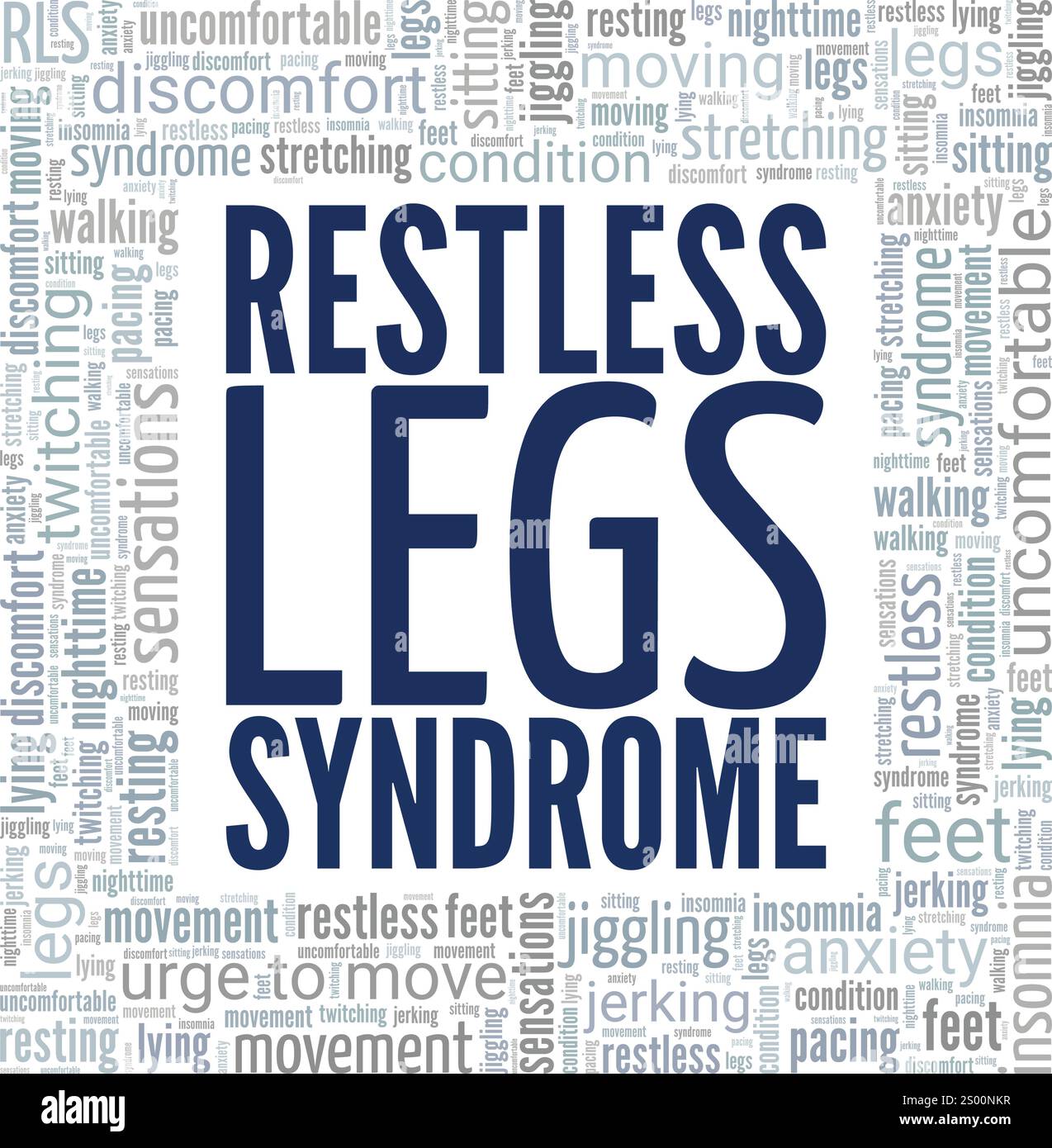 Restless Legs Syndrome RLS word cloud conceptual design isolated on ...