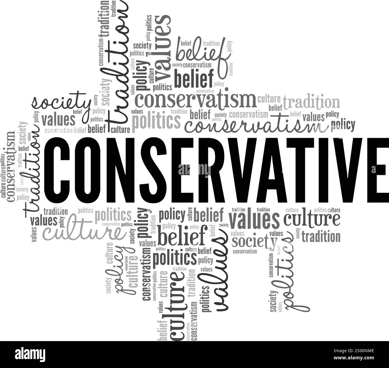 Conservative word cloud conceptual design isolated on white background ...