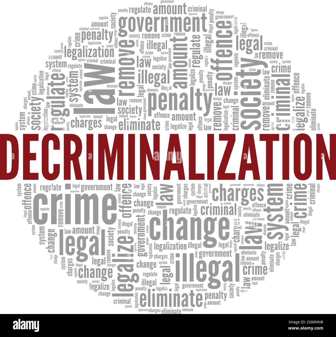 Decriminalization word cloud conceptual design isolated on white ...