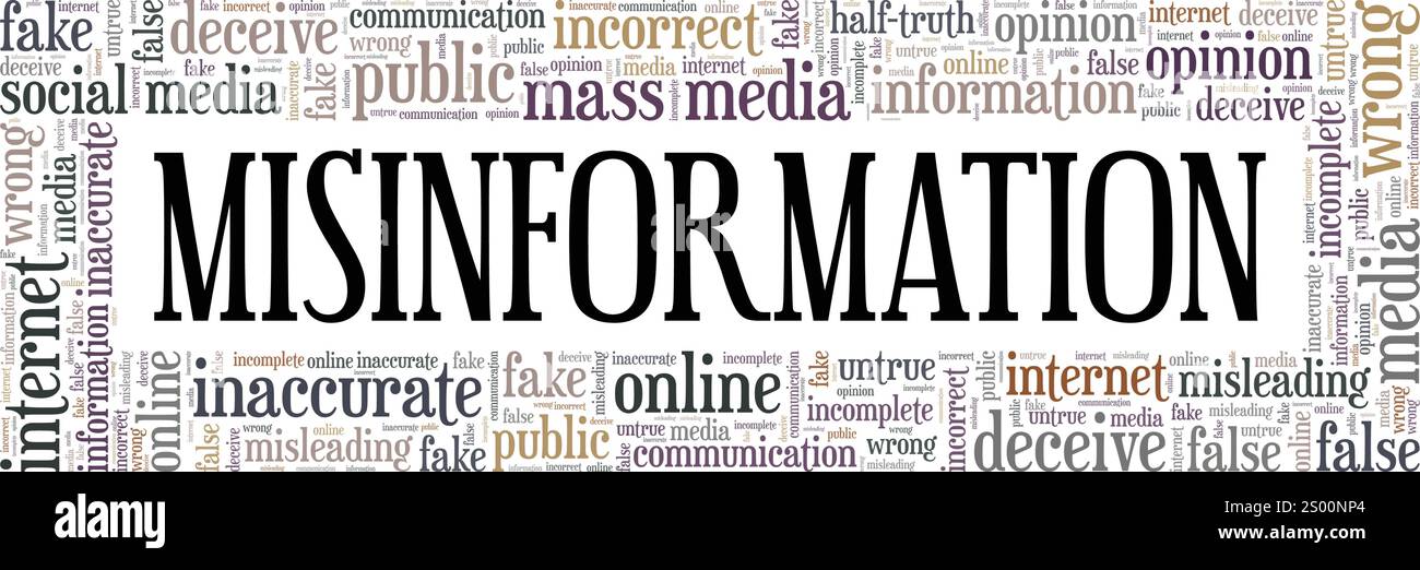 Misinformation word cloud conceptual design isolated on white ...