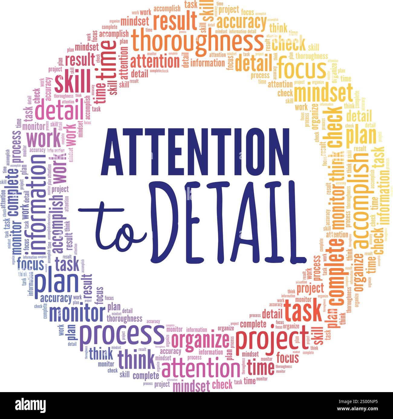 Attention to Detail word cloud conceptual design isolated on white ...