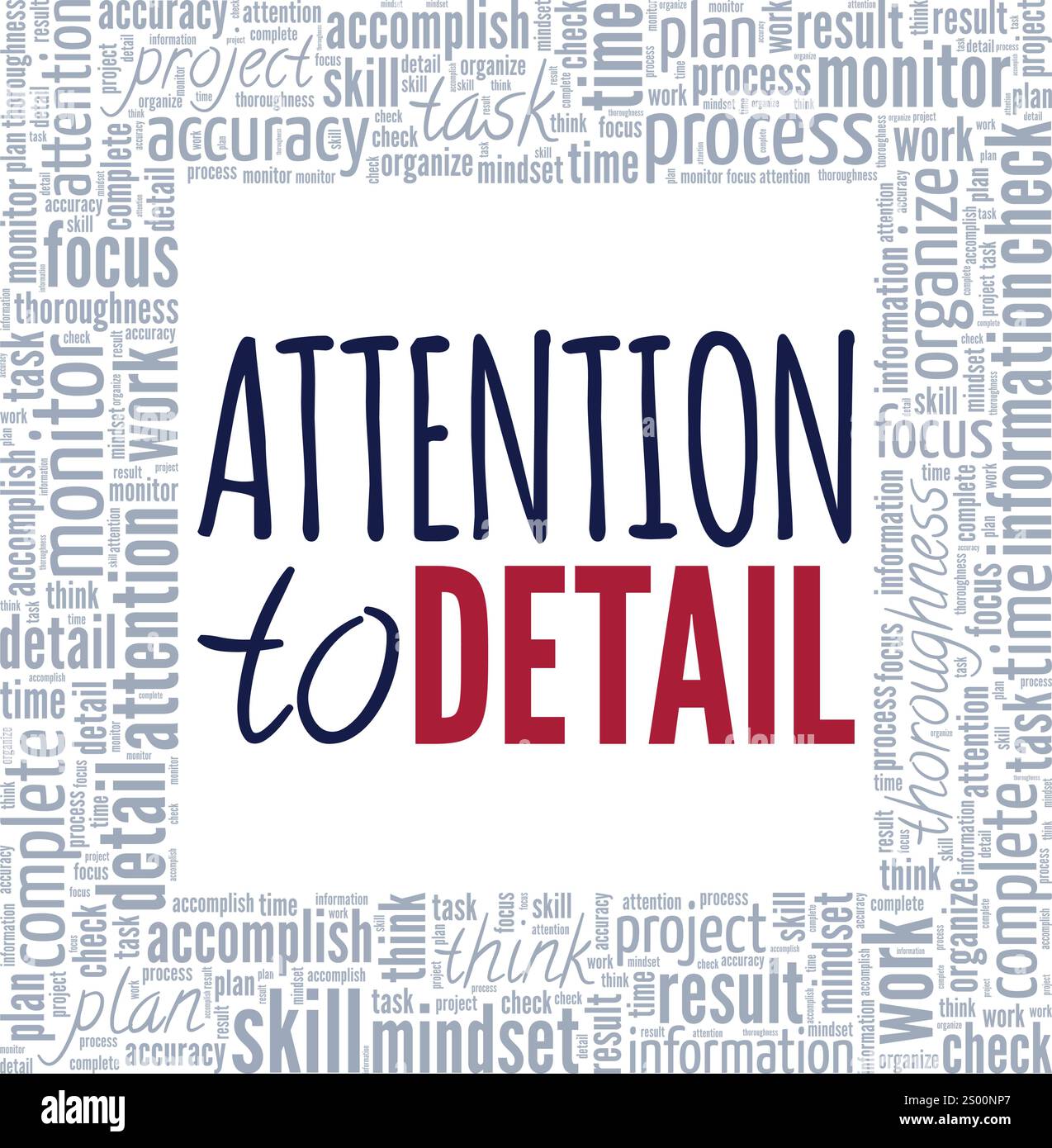 Attention to Detail word cloud conceptual design isolated on white ...