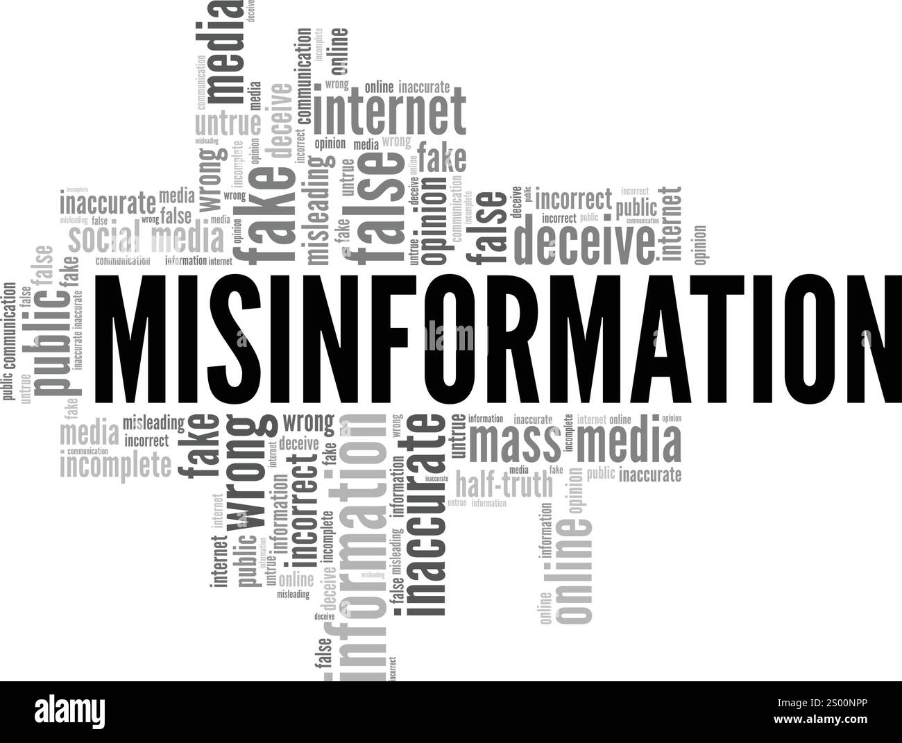 Misinformation word cloud conceptual design isolated on white ...