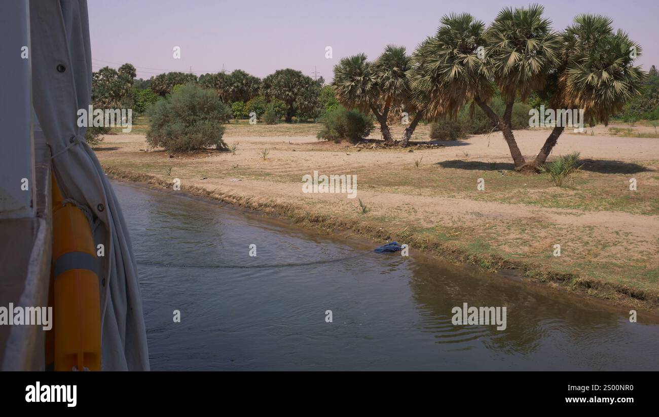 Cruise on the Nile River, view from dahabiah in Egypt Stock Photo - Alamy